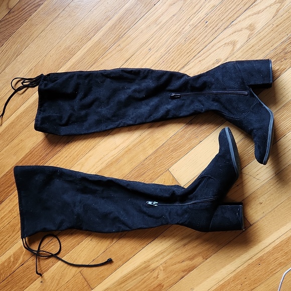 Unisa | Shoes | Unisa Over The Knee Black Suede Boots 75 | Poshmark